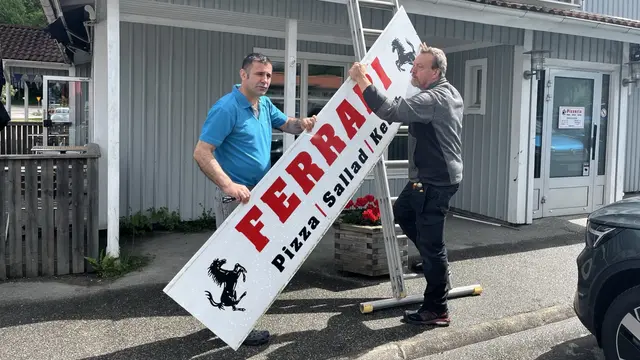 Kerims pizzeria får inte heta Ferrari – tar ner skylten | Sveriges Radio